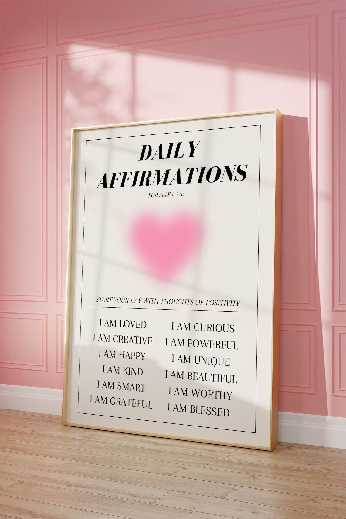 Daily Affirmations Aura Poster, Affirmation Print, Mental Health Poster ...