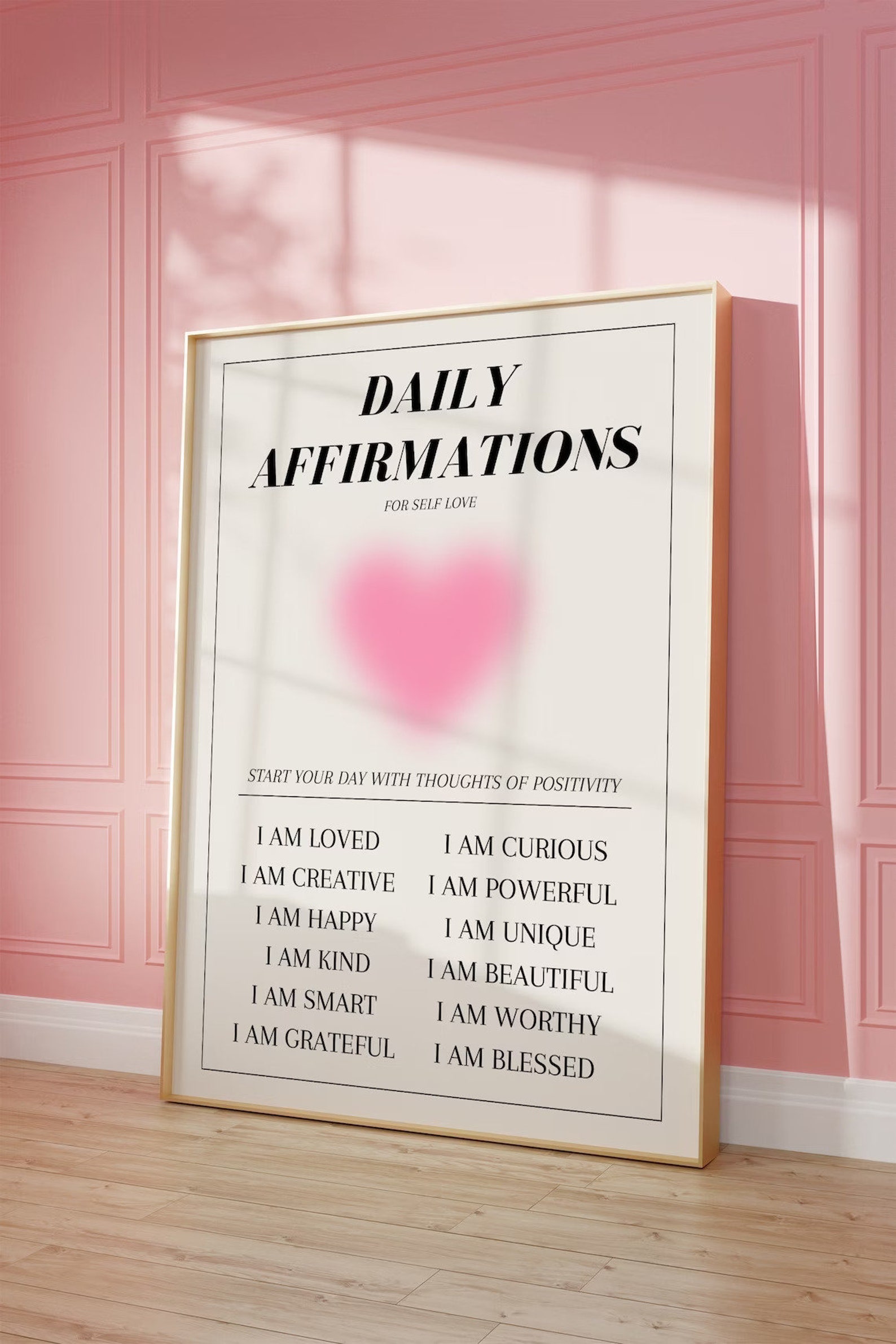 Daily Affirmations Aura Poster, Affirmation Print, Mental Health Poster ...