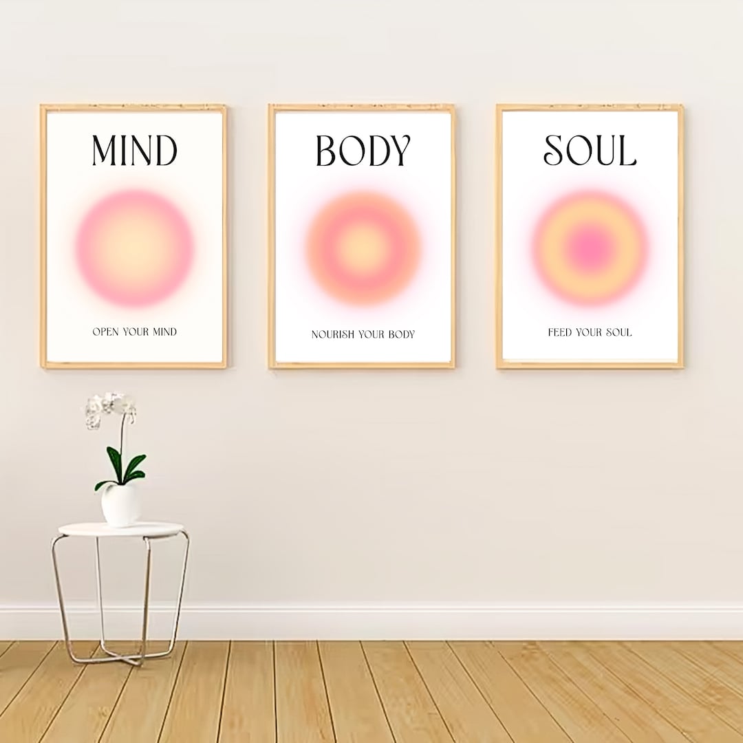 Mind Body Soul Aura Poster 3 Piece Wall Art, Aura Energy Spiritual ... Mind Body Soul Aura Poster 3 Piece Wall Art, Aura Energy Spiritual ...