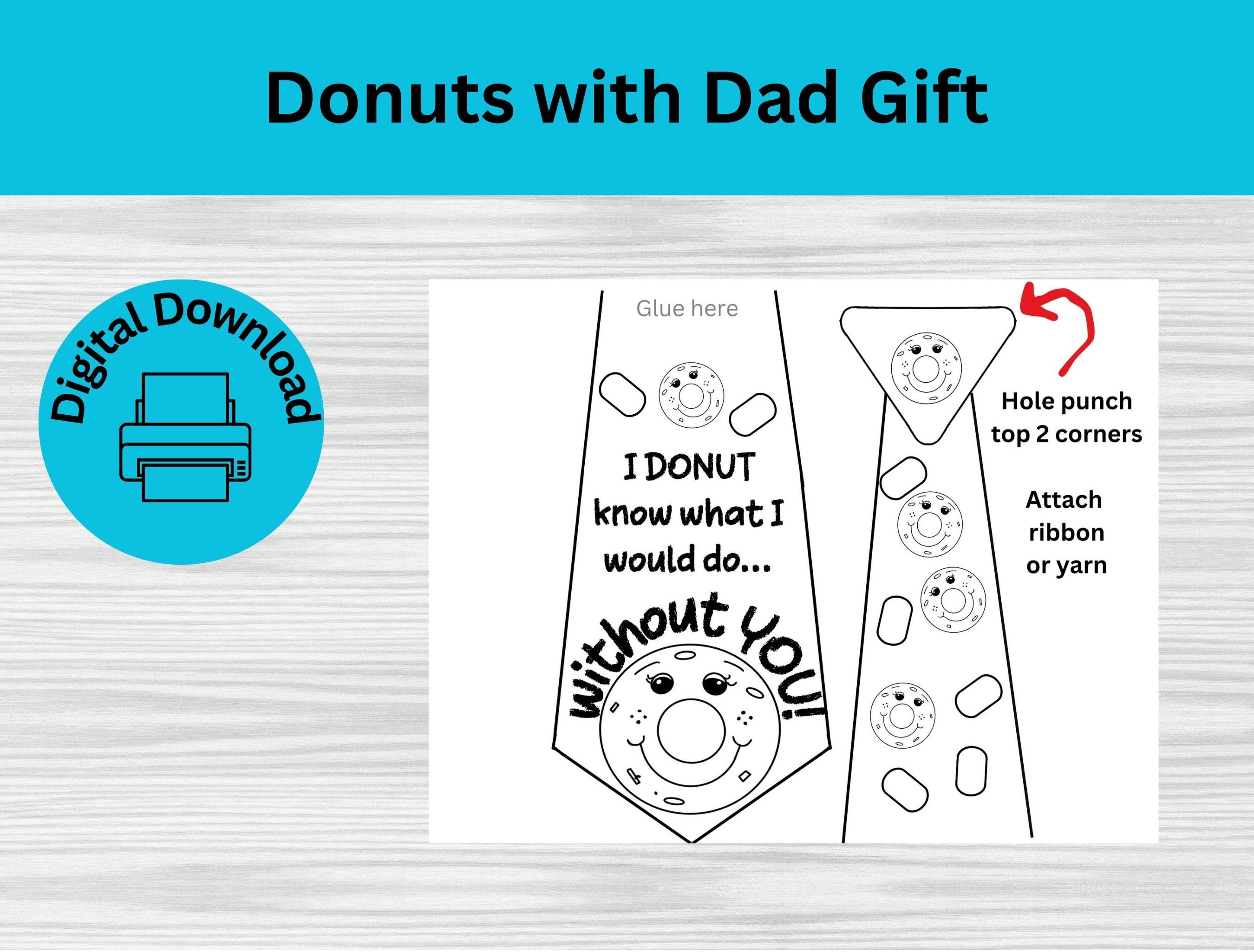 Donuts With Dad Craft, Donuts With Dad Tie Craft, Father’s Day Tie ...