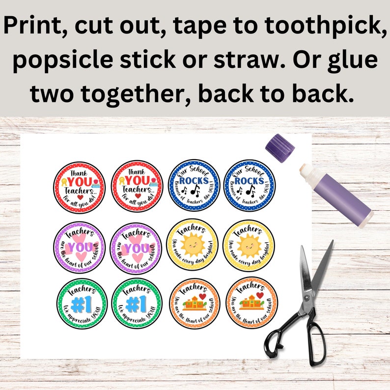 Teacher Appreciation Cupcake Toppers, Teacher Appreciation Gift ...