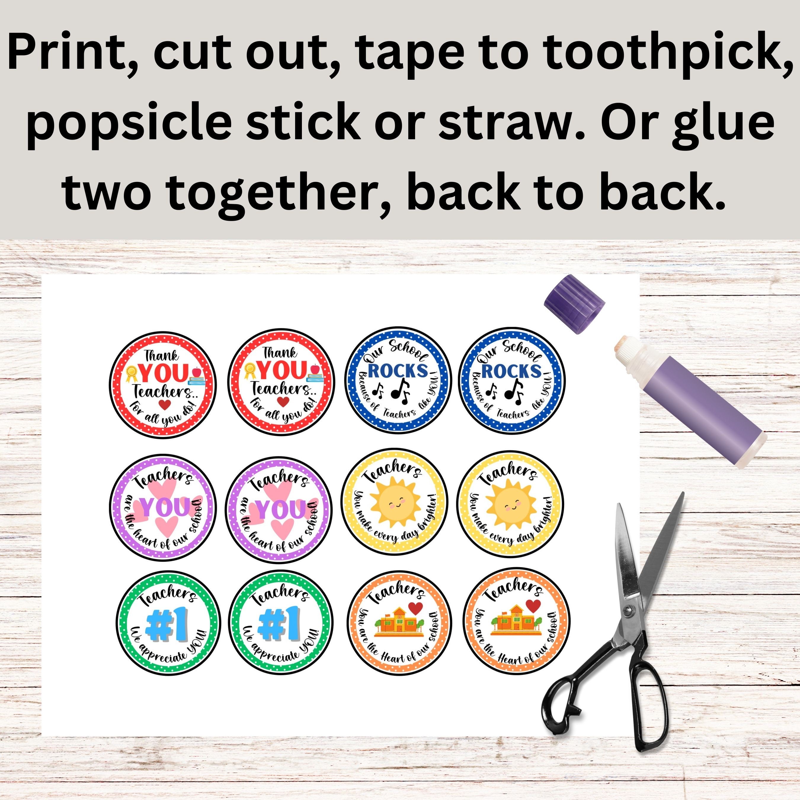 Teacher Appreciation Cupcake Toppers Teacher Appreciation T