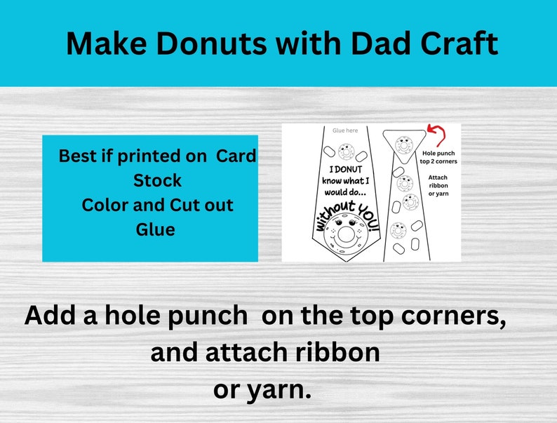 Donuts With Dad Craft, Donuts With Dad Tie Craft, Father’s Day Tie ...