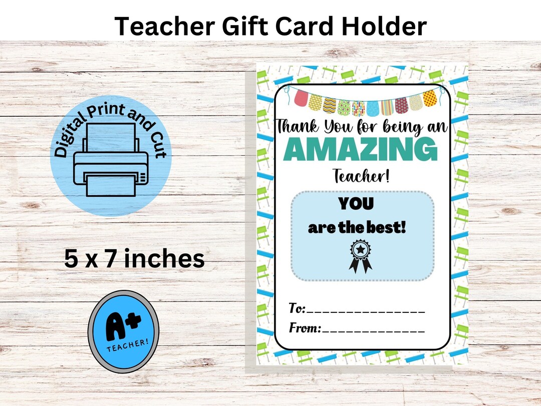 Teacher Appreciation Gift Card Holder, Thank You Teacher Gift, Teacher ...