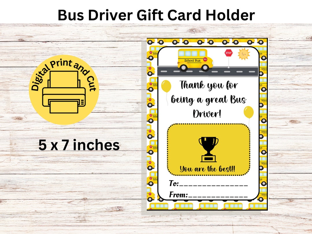 Bus Driver Gift Card Holder / School Bus Driver Gift - Etsy