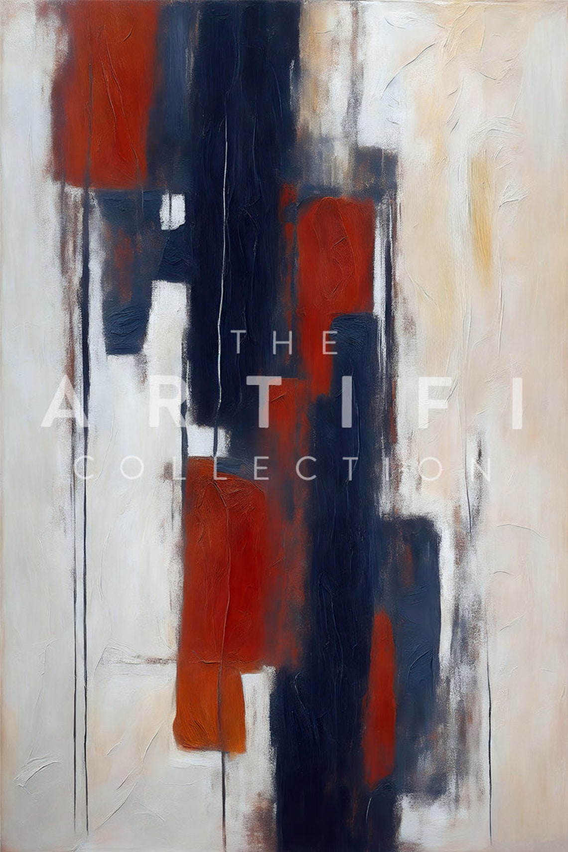 Red White & Blue Abstract Painting | Contemporary Art | Bold ...