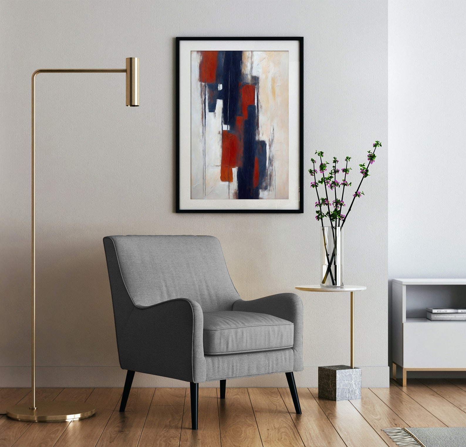 Red White & Blue Abstract Painting | Contemporary Art | Bold ...