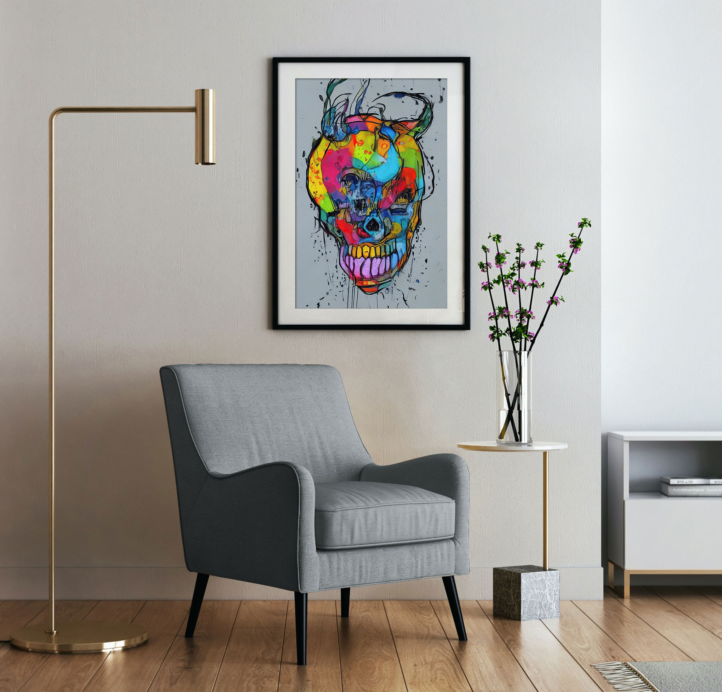 Spectrum Skull | Painting of Skull | Skull Painting | Skull Art | Skull ...