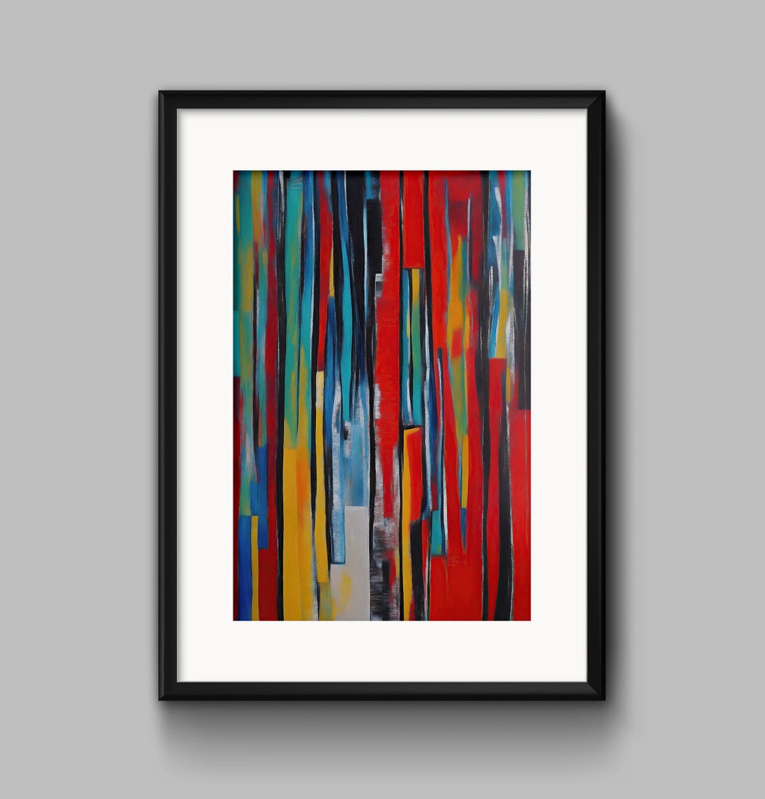 Vertical Stripes Painting | Abstract | Wall Art | Stripe Art | Red ...