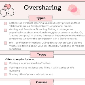 Oversharing Worksheet - Etsy