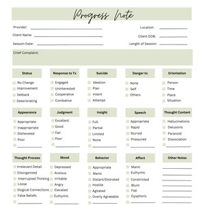 Counseling/behavioral Health Progress Note Template - Etsy
