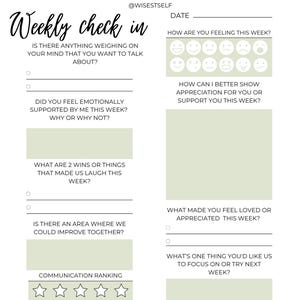 Weekly Couples Check-in Worksheet - Etsy