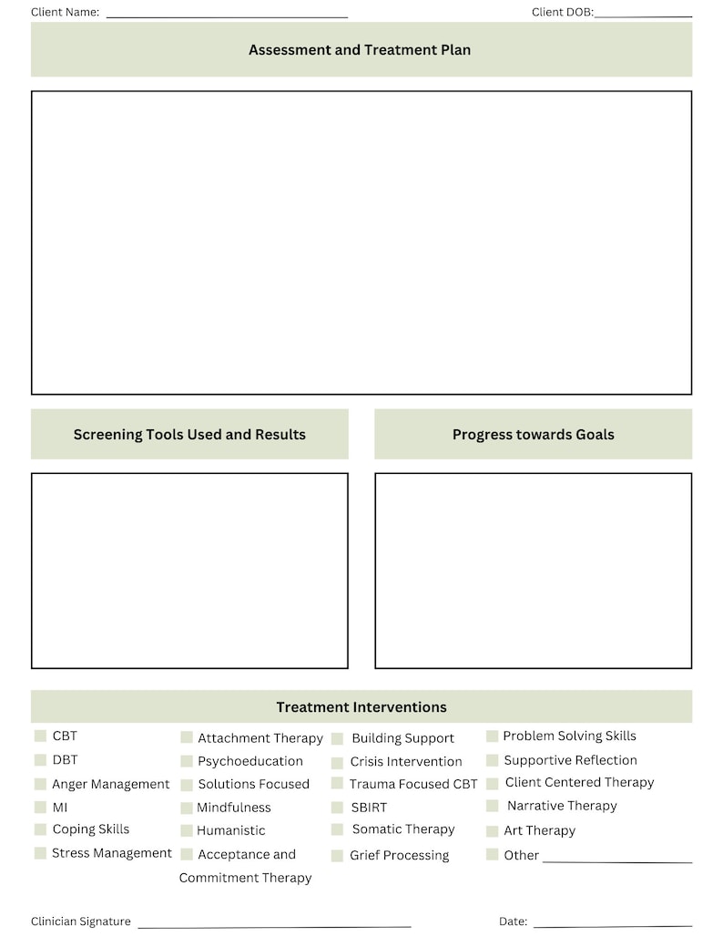 Progress Note Template Bundle - Etsy