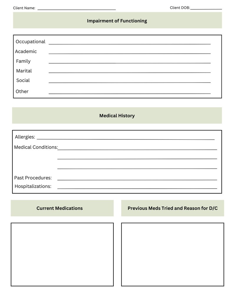 Counseling/behavioral Health Progress Note Template - Etsy
