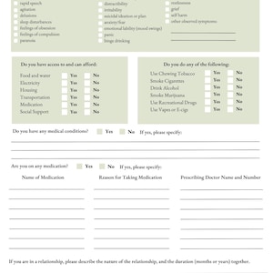 Counseling/behavioral Health Intake Form - Etsy