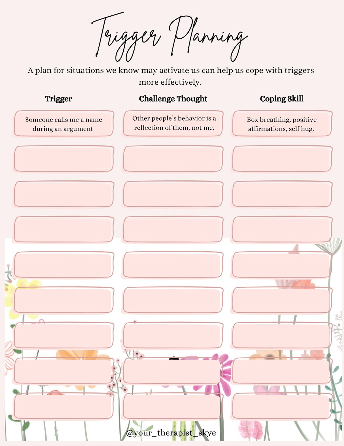 Anger Management Worksheet for Adults | Anger Triggers + Warning Signs ...