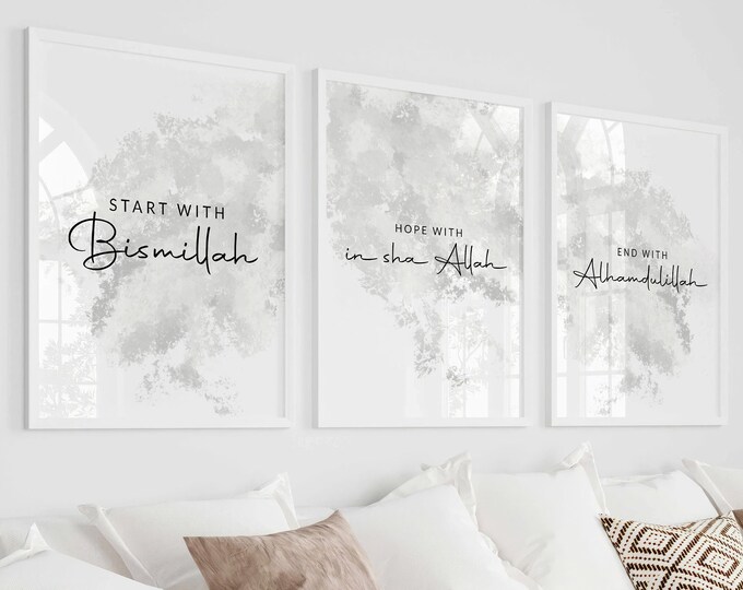 Islamic Wall Art, Bismillah Art Print, Islamic Home Decor, Muslim Gifts ...