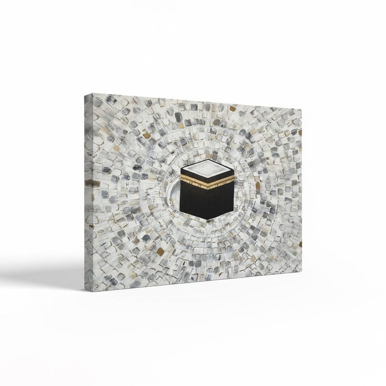 Abstract Kaaba Wall Art | Textured Islamic Art Print | Mecca Modern ...