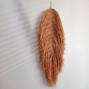 Handmade Raffia Wall Decor, 3 Pieces, Leaf Raffia Wall Decor, Bohemian ...