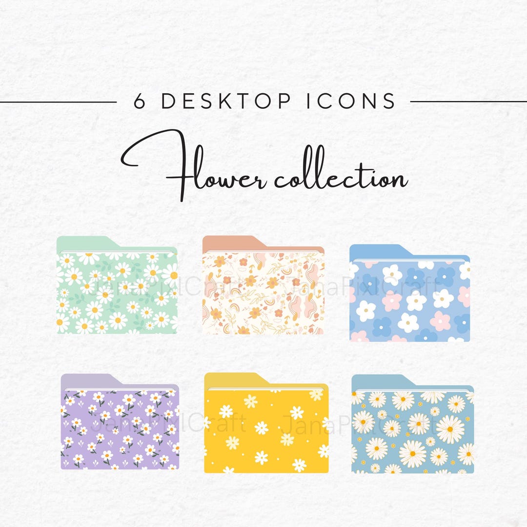 Aesthetic Flower Folder Icons | Cute Desktop Icons | Mac & Windows ...