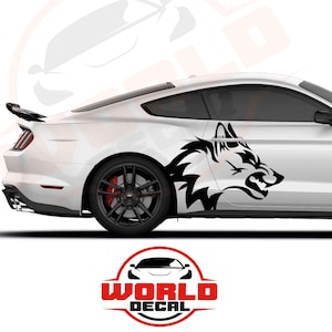 Angry Wolf Decal Vinyl Car Stickers Tribal Wolf Head Side Graphics ...