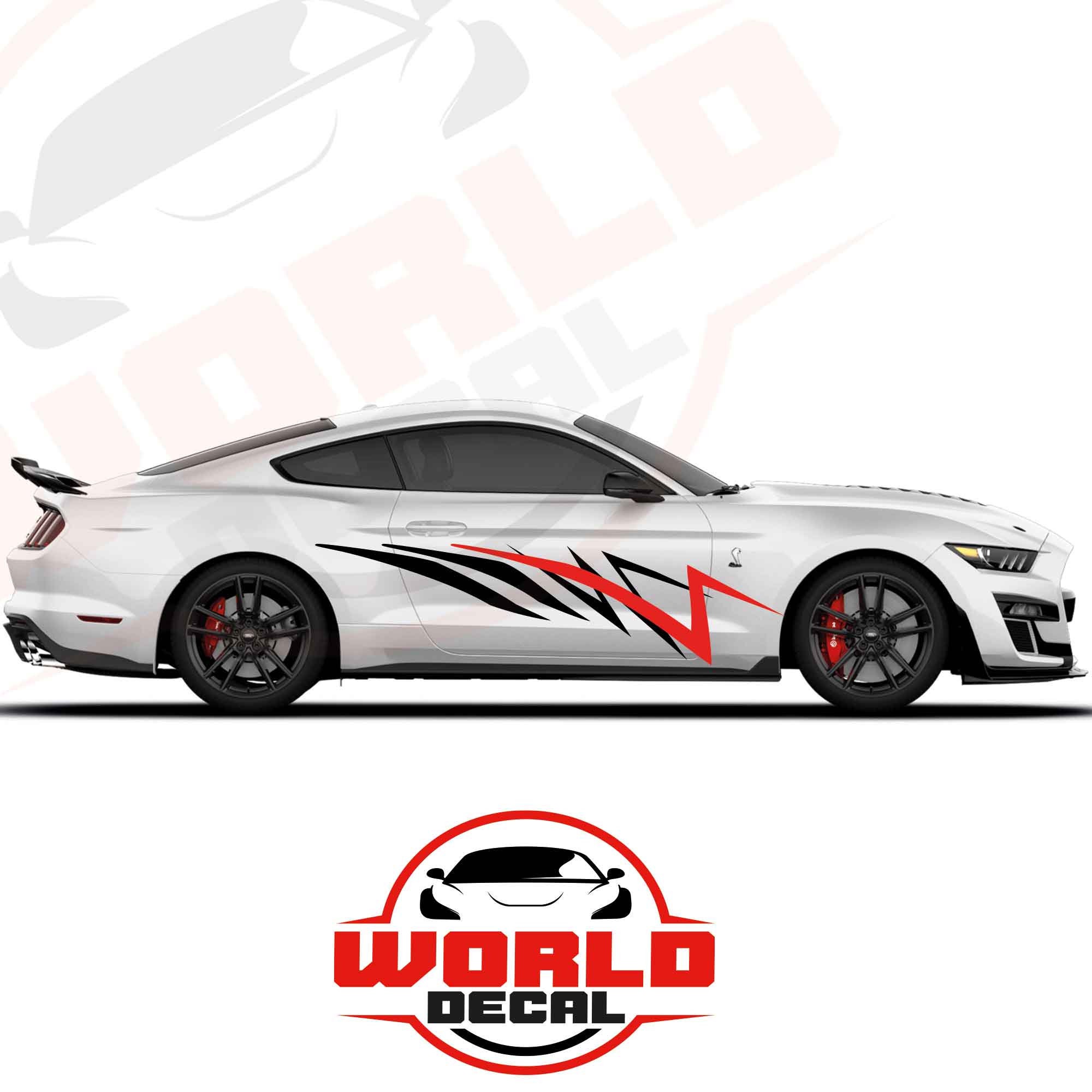 Ford Mustang Door Side Stripes Decals Stripes Car Tiger Skin Decal ...