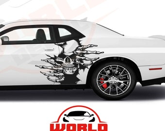 INCLUDES Both Sides Head Skull Ripping Torn Claws Large Side Grunge ...