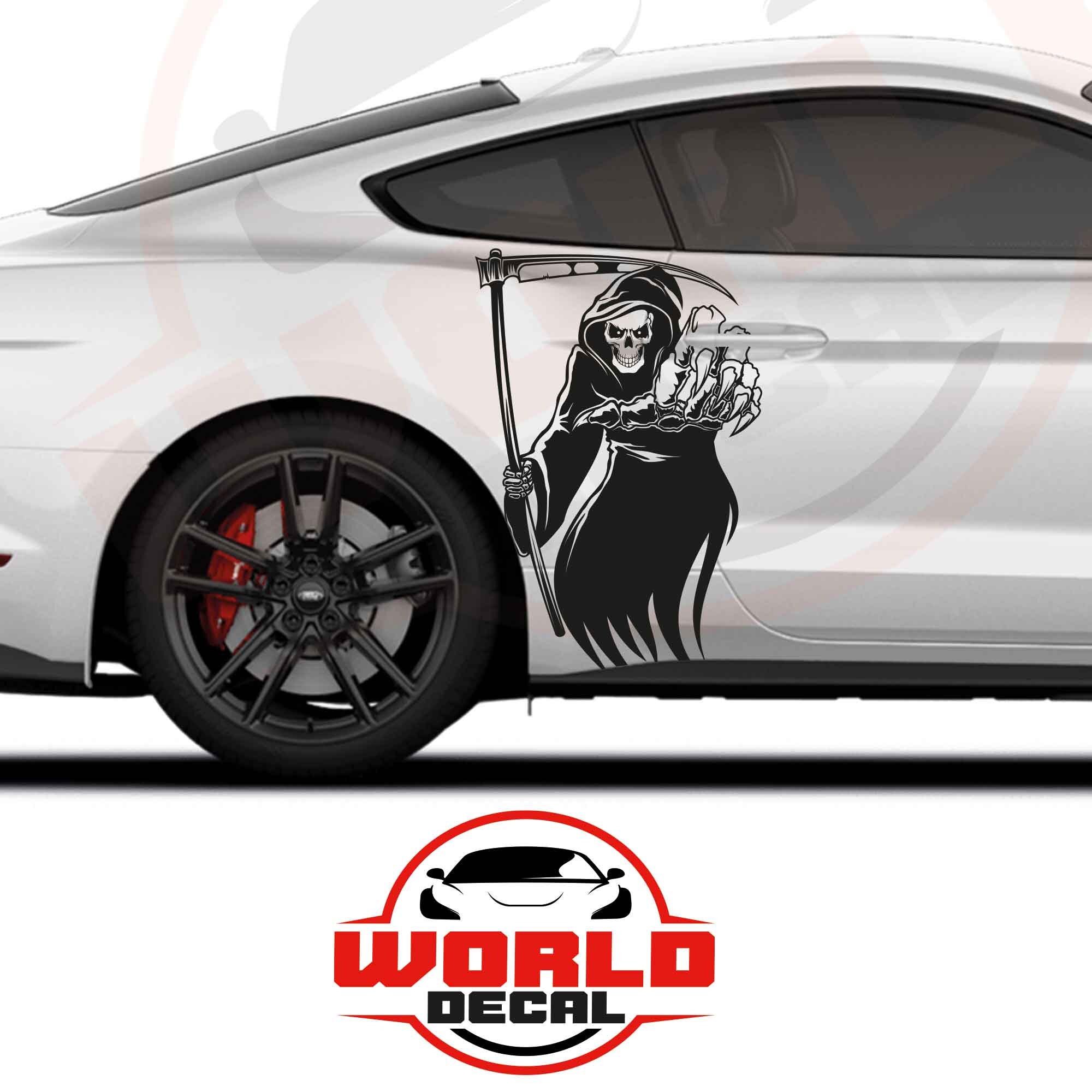 Large Grim Reaper Vinyl Stickers for Car Body Side Door Angel of Death ...