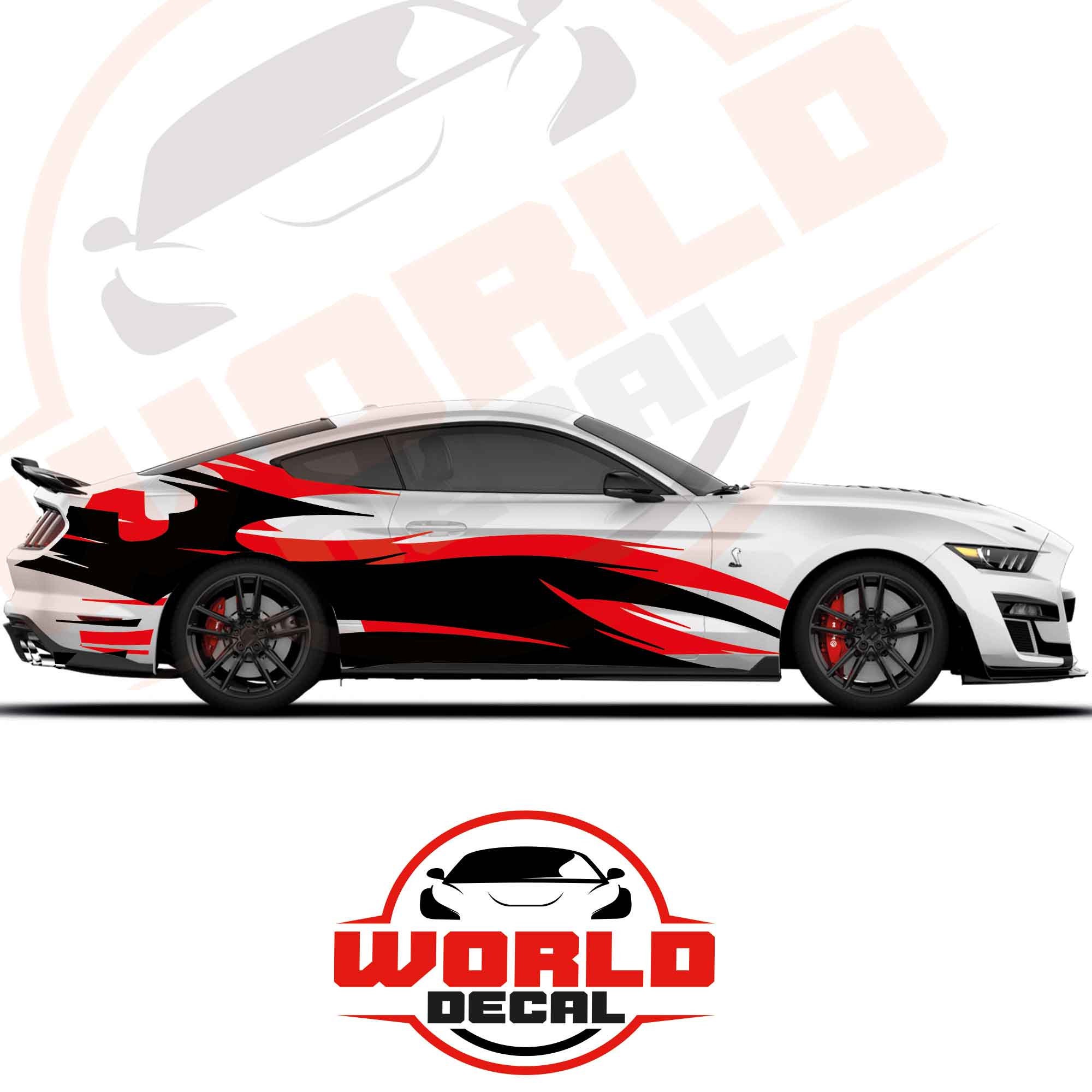Side Door Wrap Decal Speed Decal Stripes Car Skin Decal Mustang ...