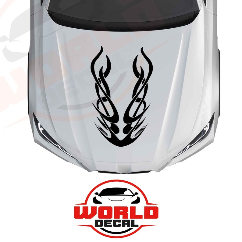 Hood Flame Decal Graphic Decal Special Design Decal Porsche Mustang ...