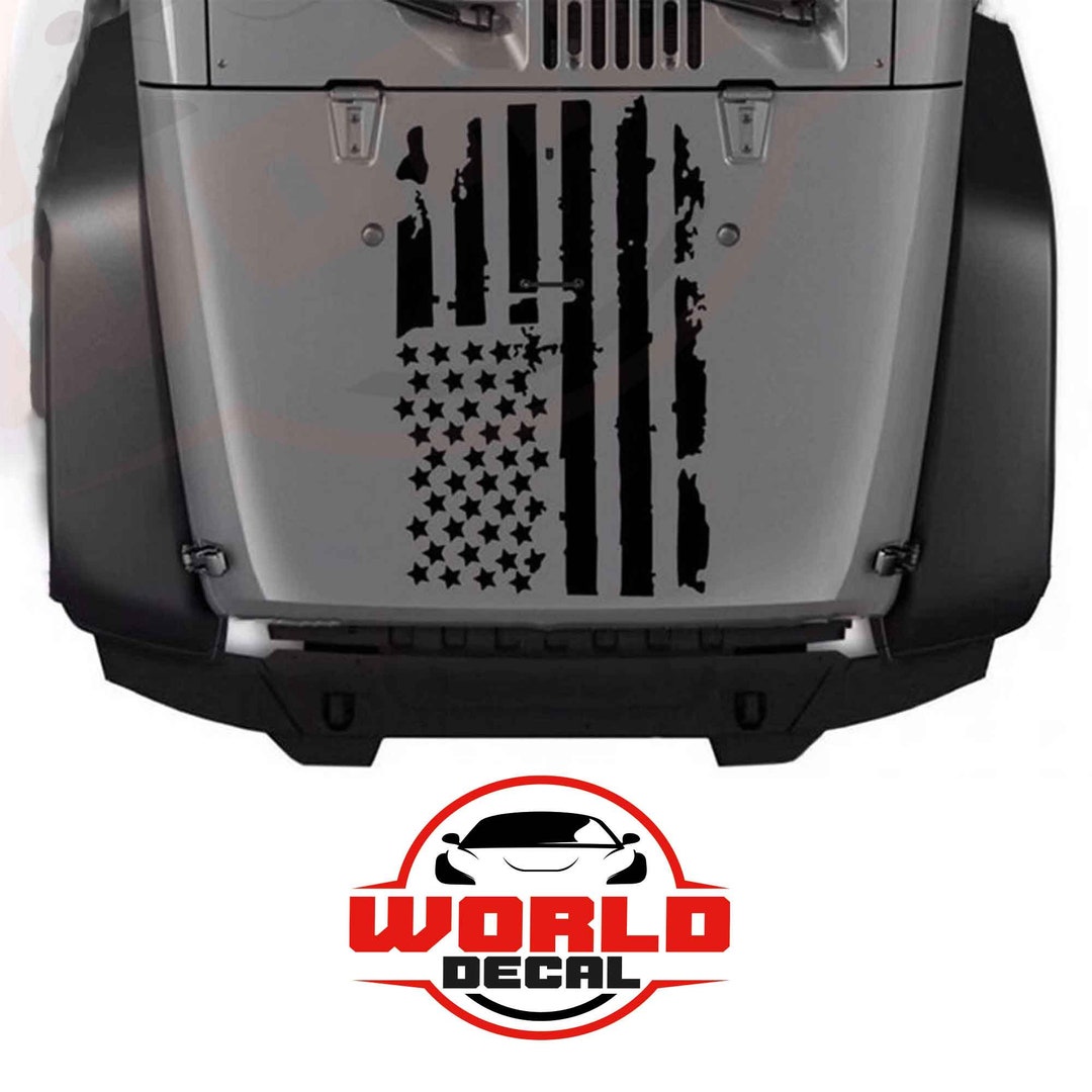 USA Flag Decal Jeep Hood Decal Graphic Decal Special Design Decal Jeep ...