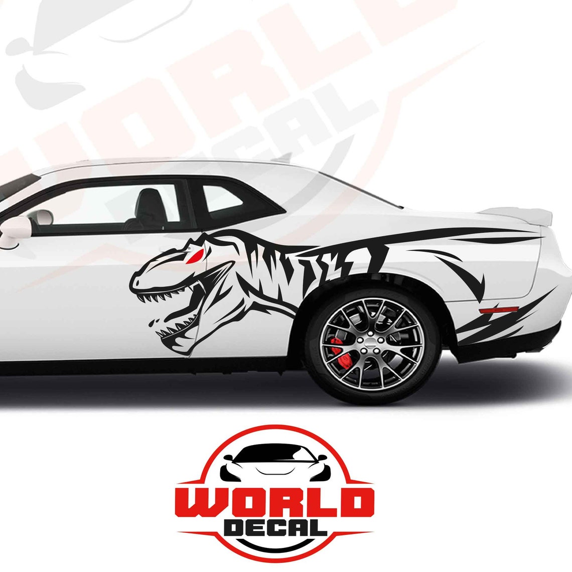 T-rex Decal Dinosaur Decal Special Design Decal Porsche Mustang Charger ...