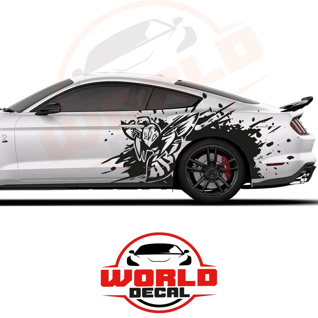 Aggressive Wasp Hornet Car Decal, Splatter Style Insect Side Body Vinyl ...