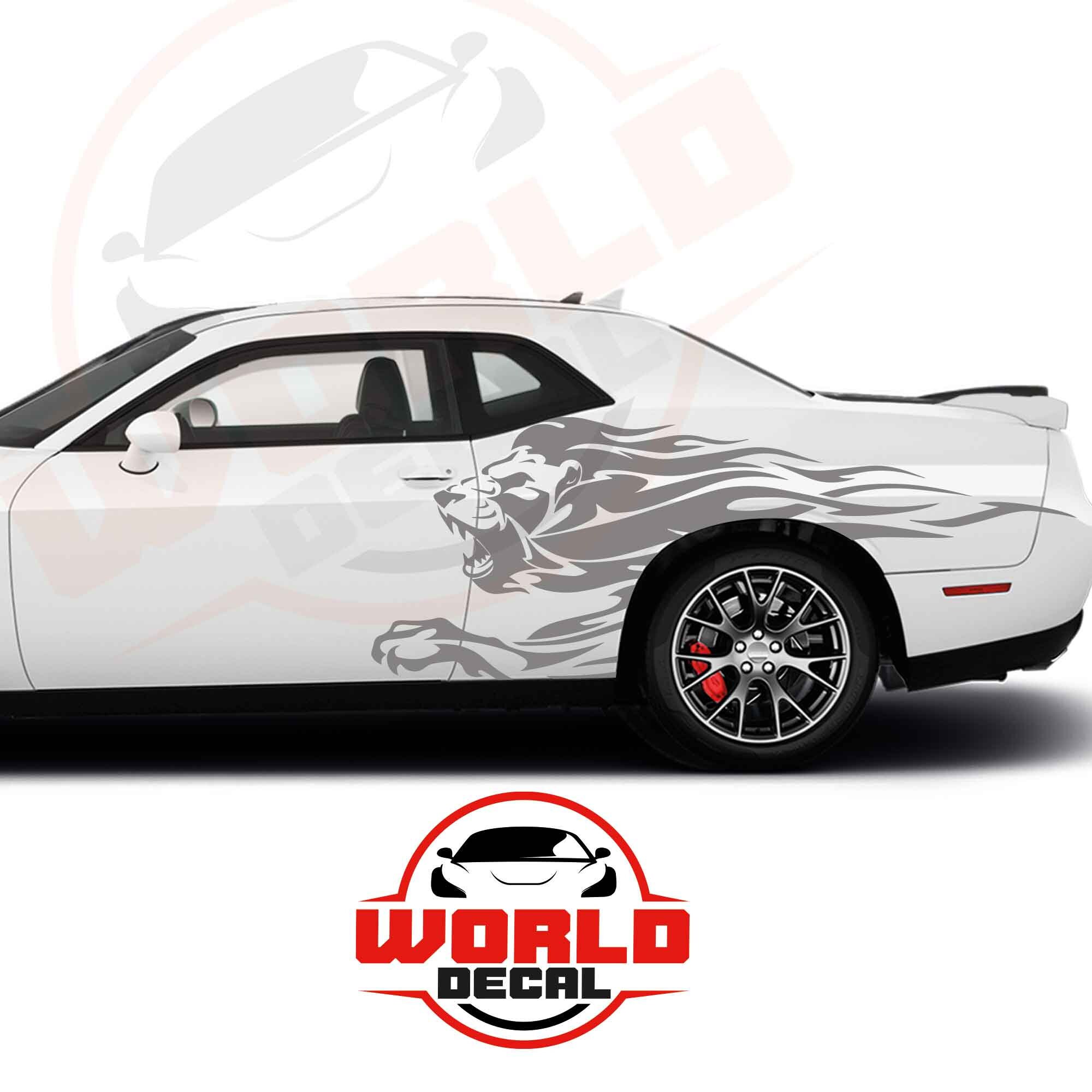 Lion Decal Flame Lion Decal Graphic Decal Special Design Decal Mustang ...