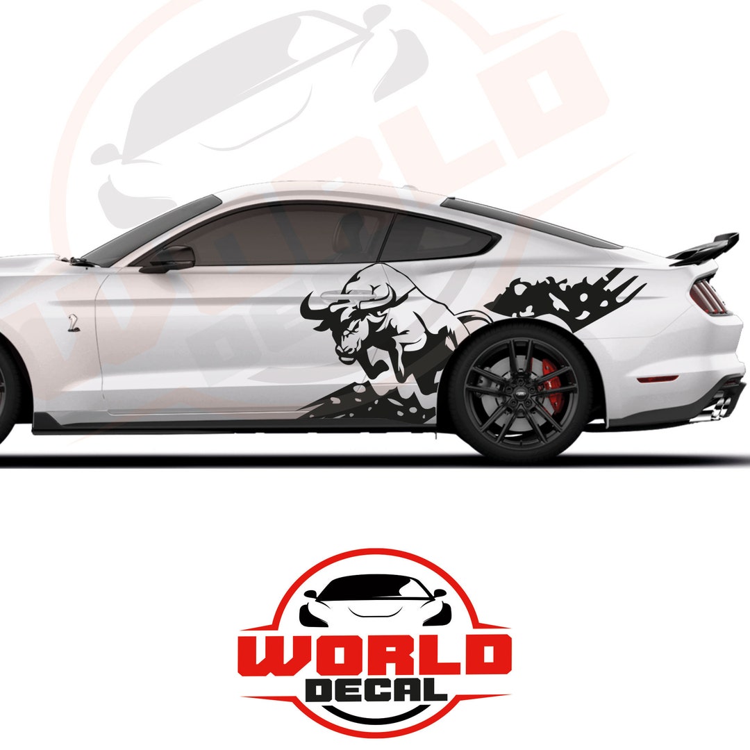Angry Bull Side Decal Bull Decal Mustang Challenger Charger Includes ...