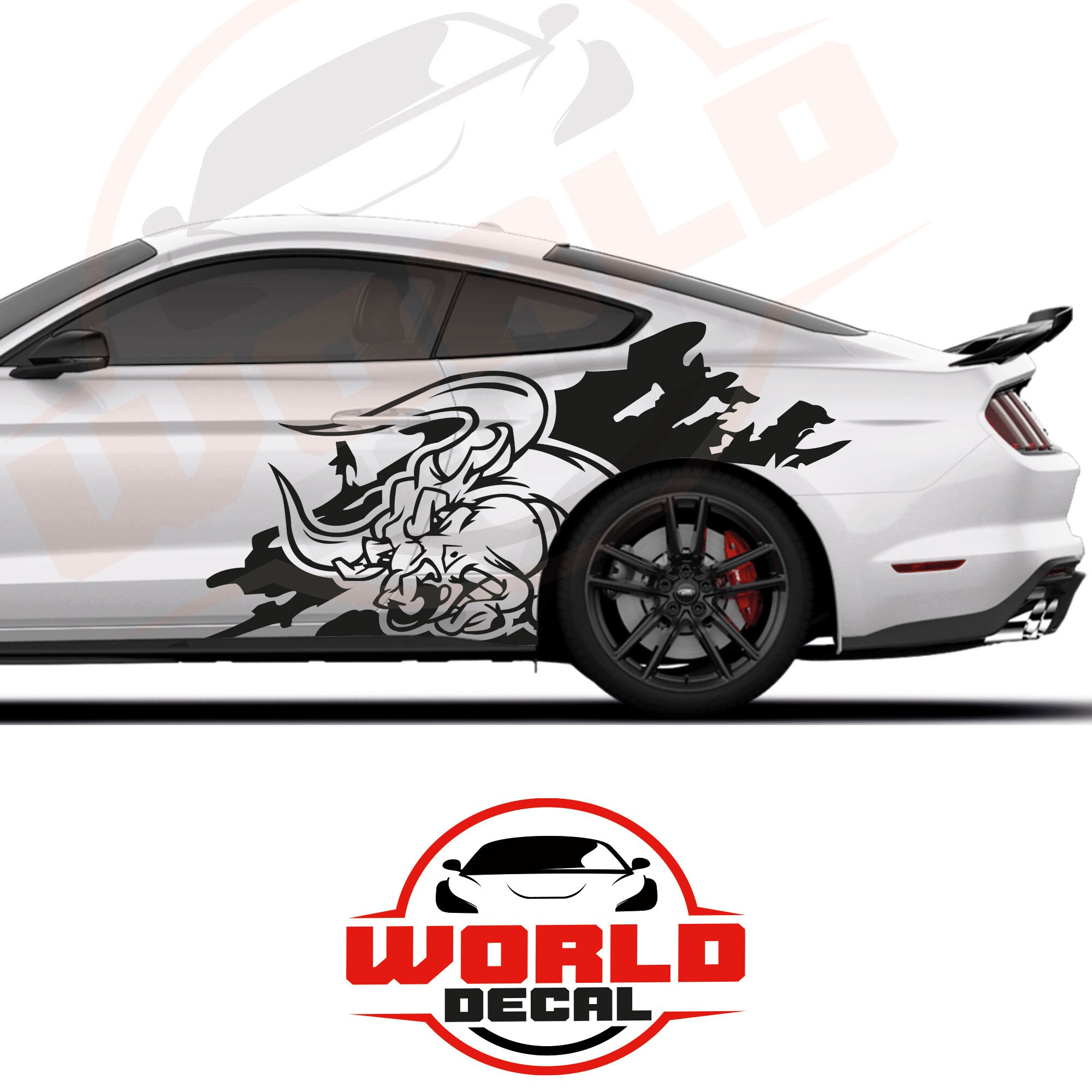 Angry Bull Side Decal Bull Decal Mustang Challenger Charger Includes ...
