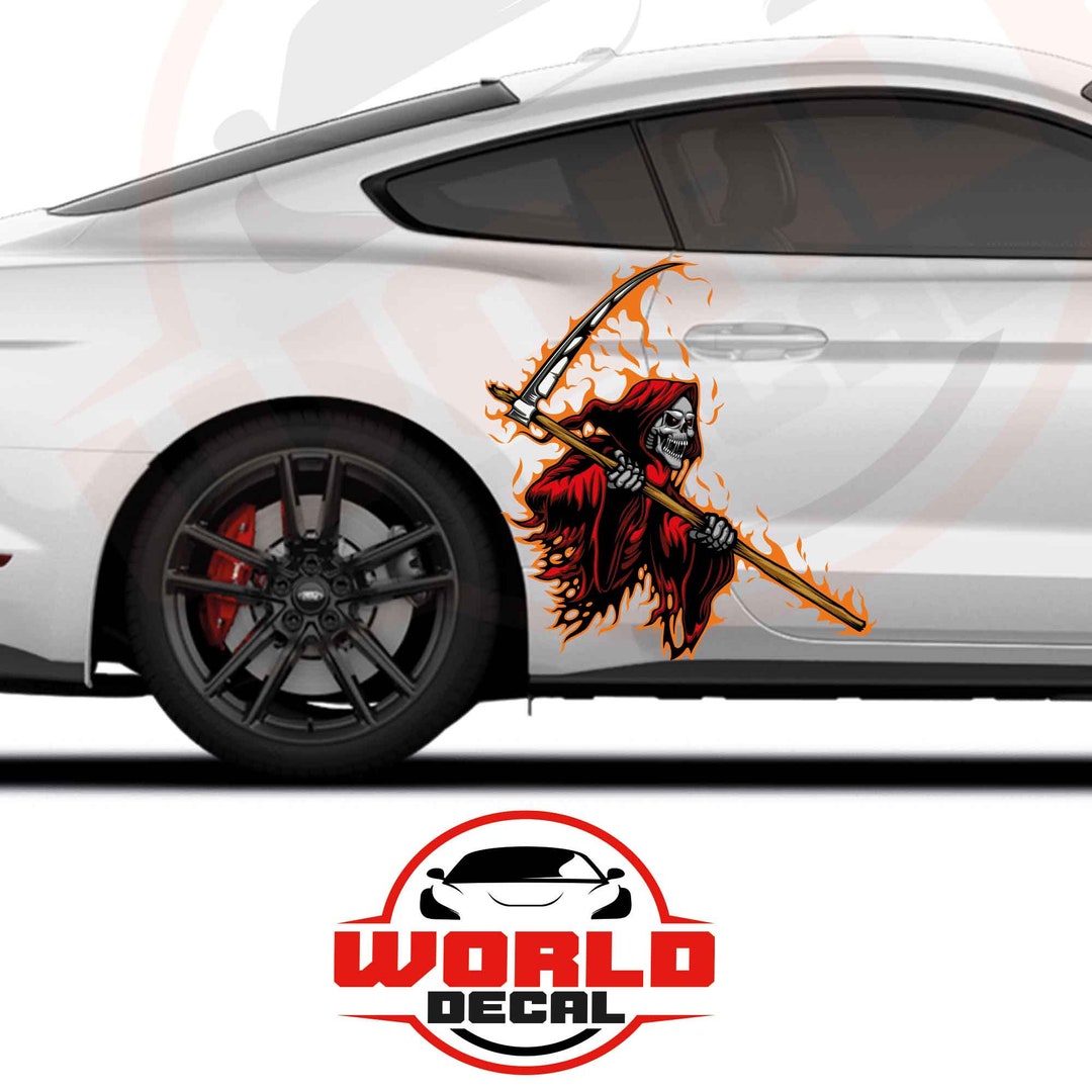 Large Grim Reaper Wrap for Car Body Side Door Angel of Death Wrap Decal ...