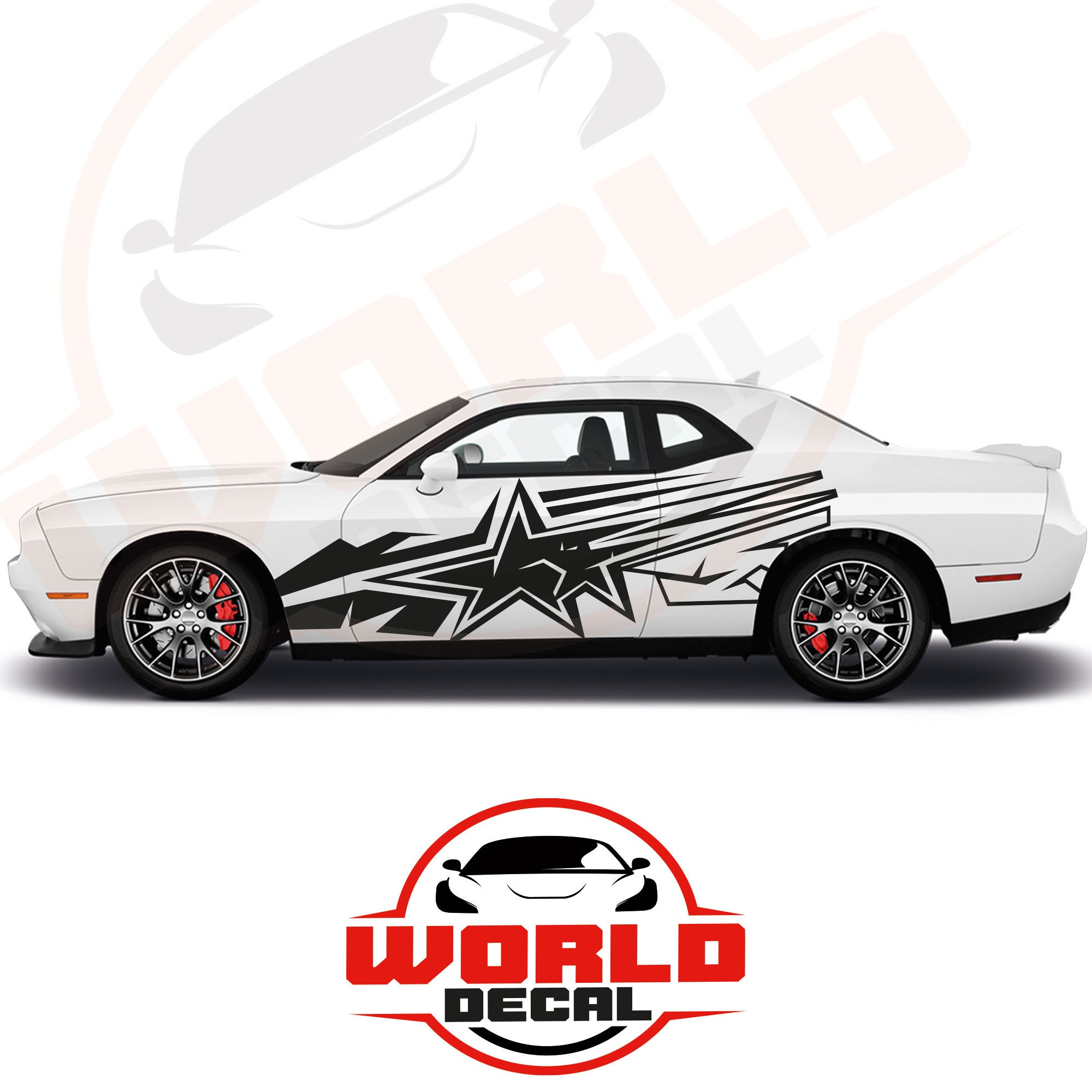 Star Decal Big Star Decal Side Door Decal Special Design Decal Mustang ...