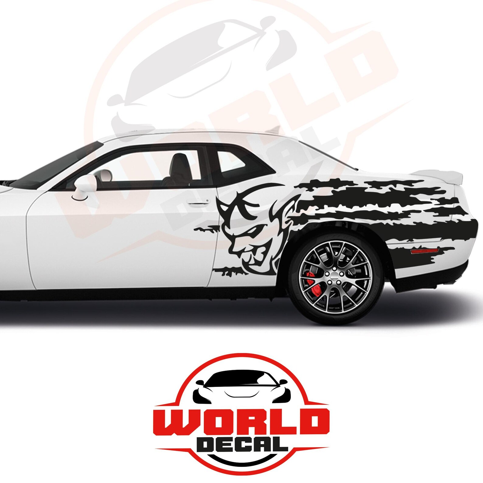 Angry Devil Car Decal Vinyl Graphic for Mustang Challenger Charger Jeep ...