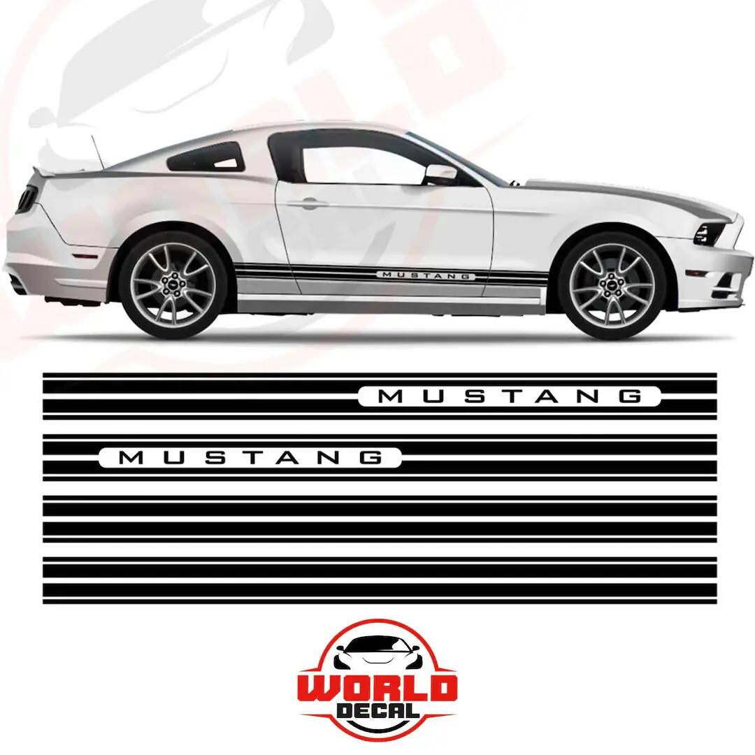 Ford Mustang Side Body Stripe Decal Vinyl Graphic, Racing Line Sticker ...