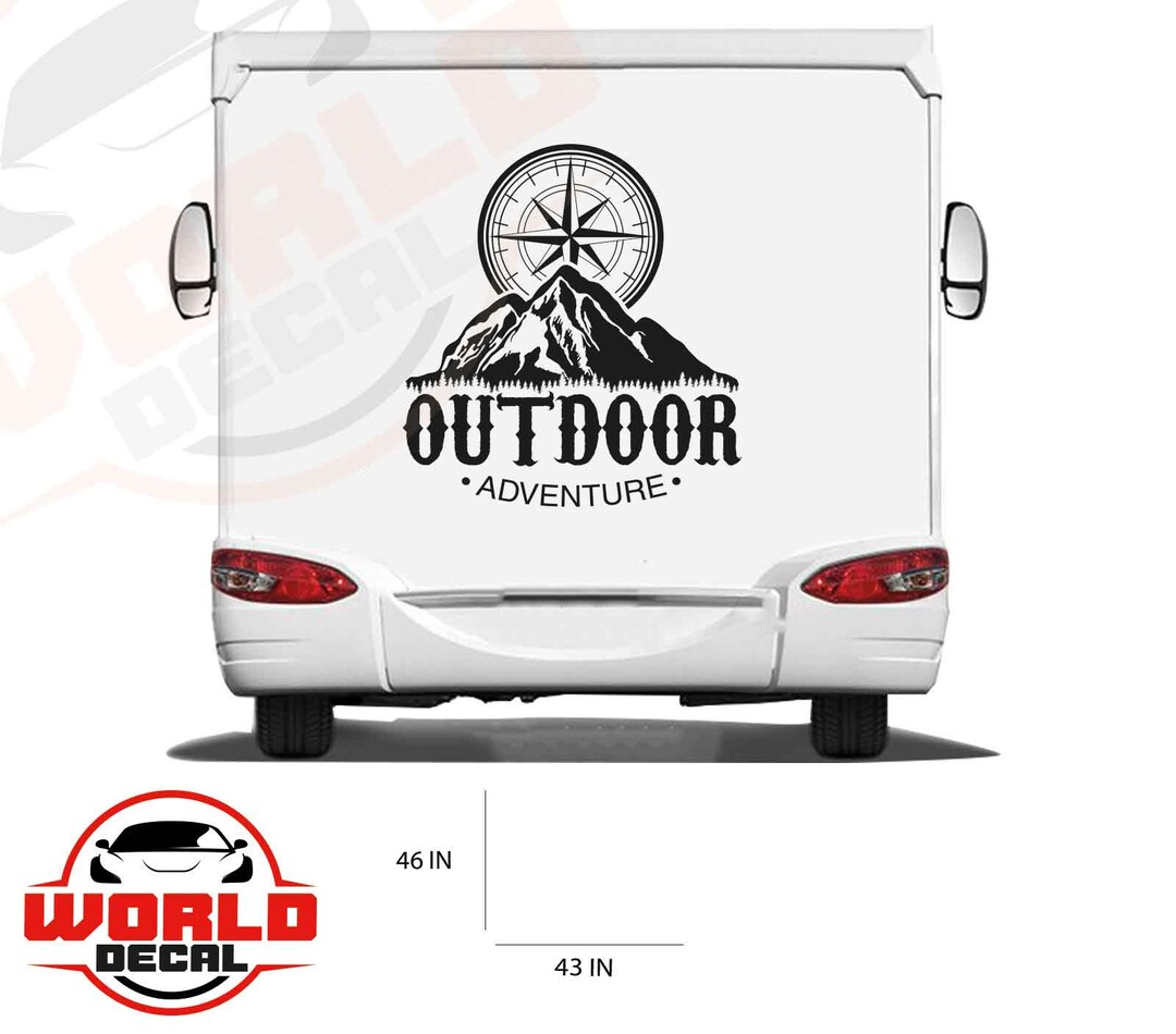 Caravan Decal Mountain Decal Compass Decal Adventure Decal Forest Decal ...