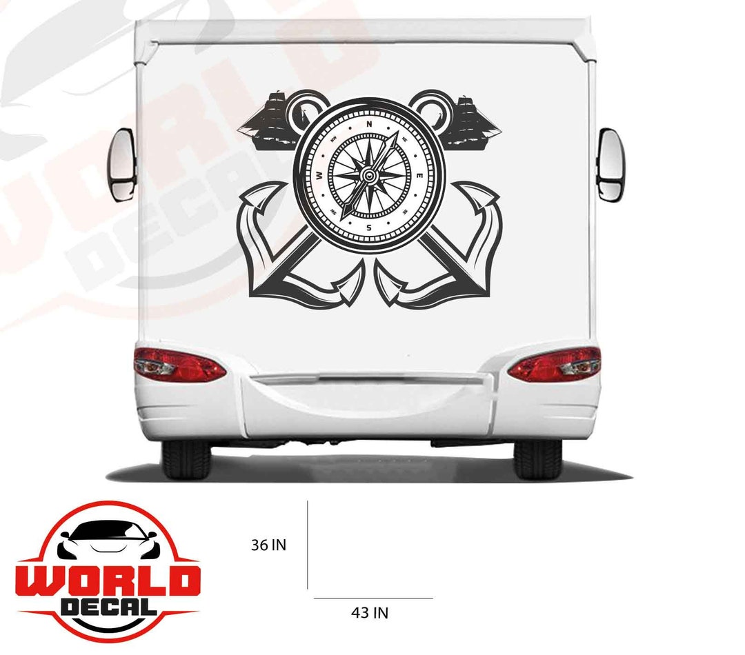 Caravan Decal Compass Decal Anchor Decal Ship Decal Wrap Decal Special ...