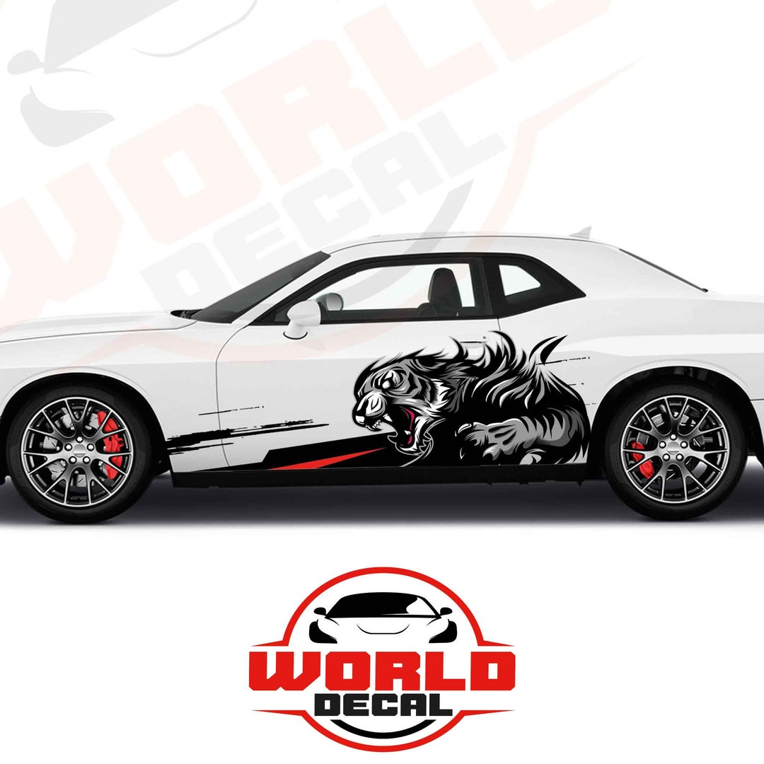 Wrap Decal Angry Tiger Decal Side Body Tiger Decal Special Design Decal ...