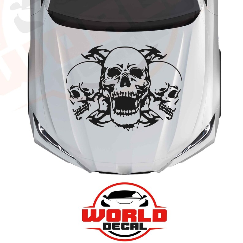 Hood Skull Decal Skull Decal Graphic Decal Special Design Decal Porsche ...