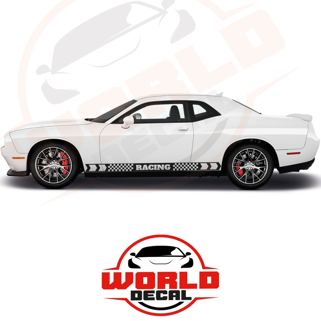Racing Side Stripes Rocker Panel Decals Challenger Charger Mustang ...