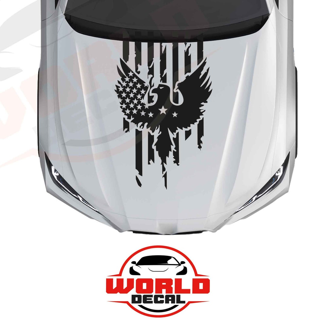 USA Flag Eagle Hood Decal Graphic Decal Special Design Decal Porsche ...