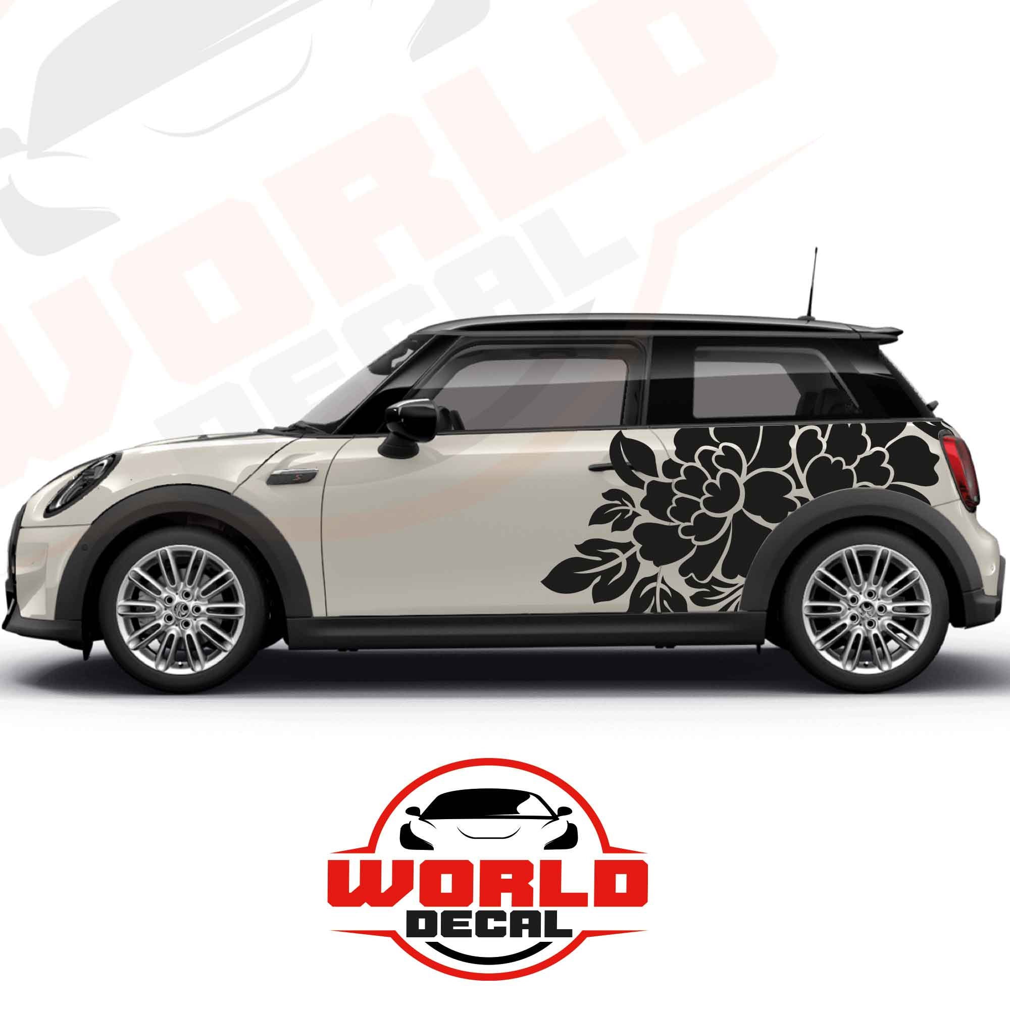 Rose Floral Decal Mini Cooper Flower Side Decal Graphics Vinyl ...