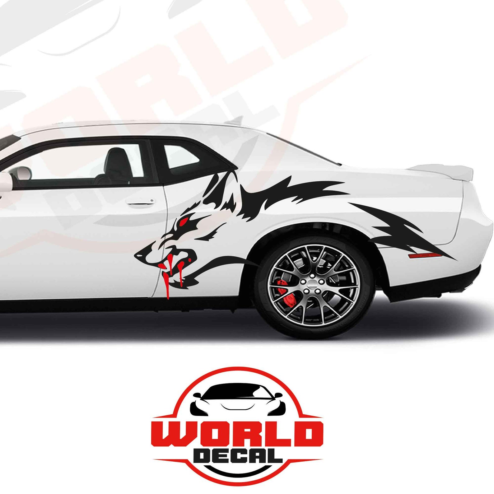 Angry Wolf Decal Wolf Decal Graphic Decal Special Design Decal Mustang ...