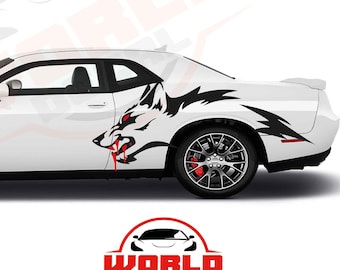 Angry Wolf Decal Wolf Decal Graphic Decal Special Design Decal Mustang ...
