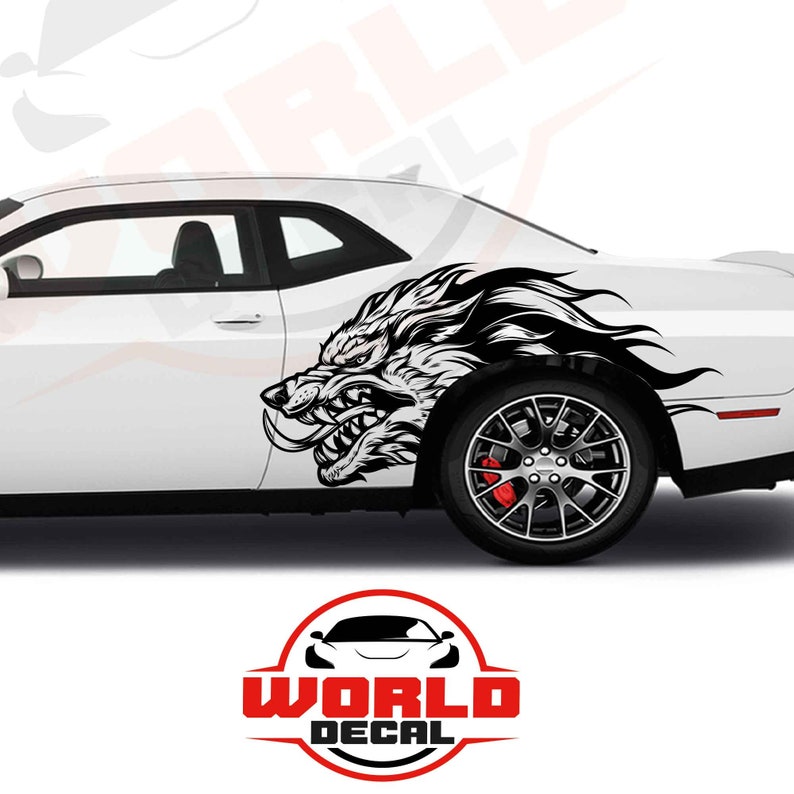 Angry Wolf Decal Wolf Decal Design Decal Special Design Decal Mustang ...